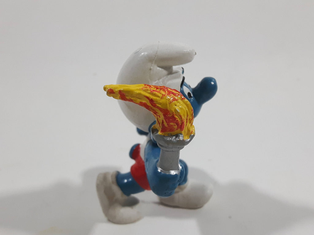 Vintage 1979 Peyo Smurf Character Olympic Athlete Running with Torch P ...