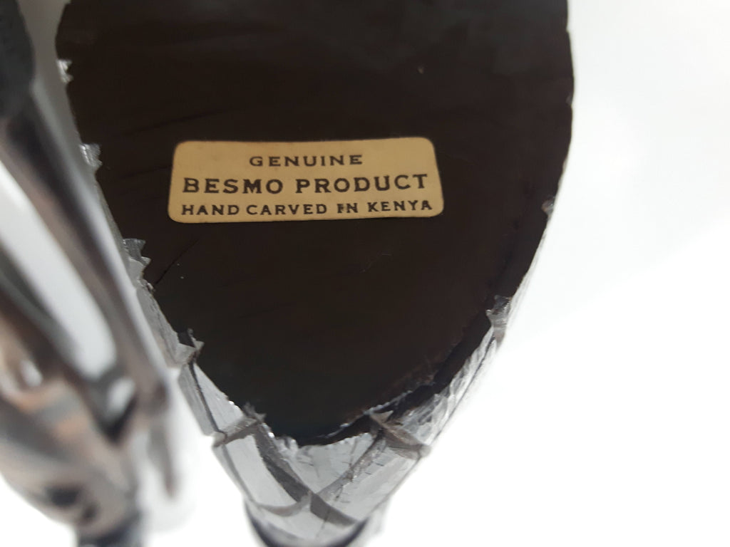 Vintage 1960s Genuine Besmo Hand Carved Ebony Wood Tribal Maasai Warri ...