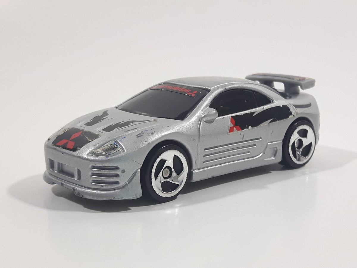 2001 Hot Wheels Mitsubishi Eclipse Silver Grey Die Cast Toy Car Vehicl ...
