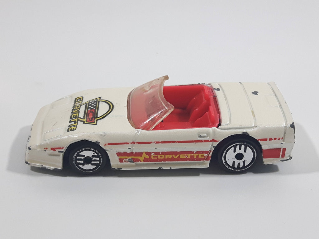1993 Hot Wheels Custom Corvette Convertible White Die Cast Toy Car Veh ...