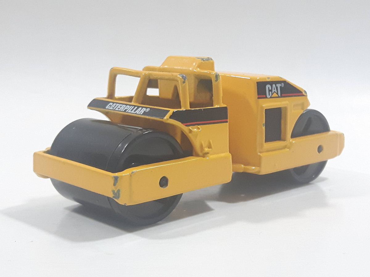 1997 Matchbox Road Pavers Road Roller Yellow CAT Die Cast Toy Construc ...