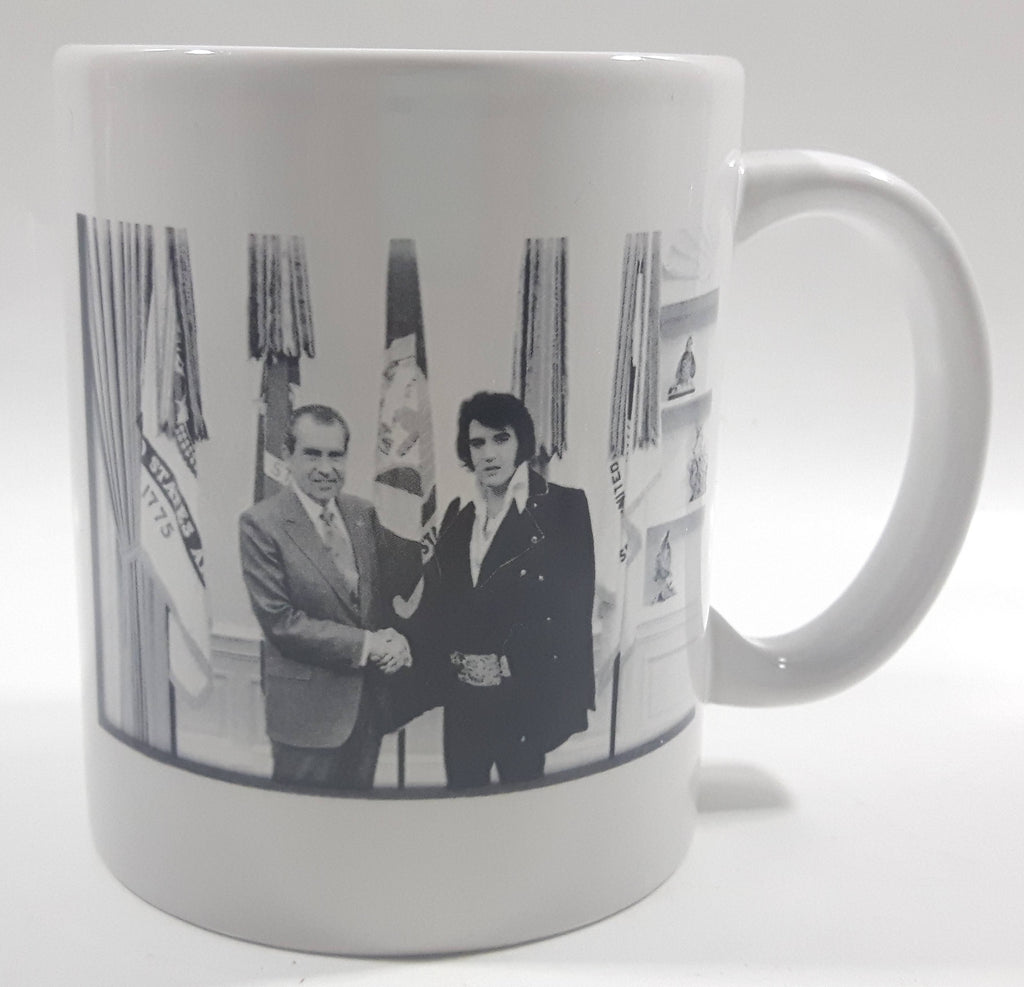 Vintage Elvis Presley and Richard Nixon Meet White Ceramic Coffee Mug ...