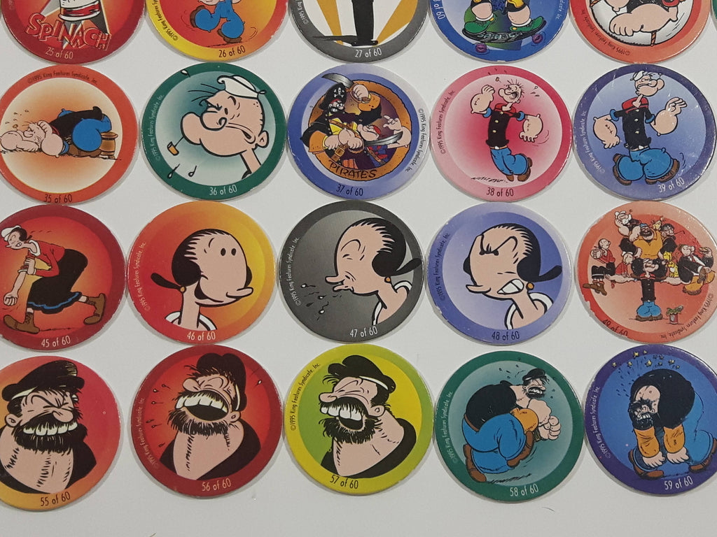 1995 King Features Syndicate Popeye The Sailor Cartoon Character Pogs ...