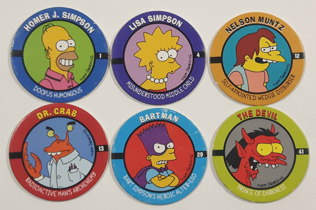 1990s Matt Groening's The Simpsons Cartoon Characters Pogs / Caps Lot ...