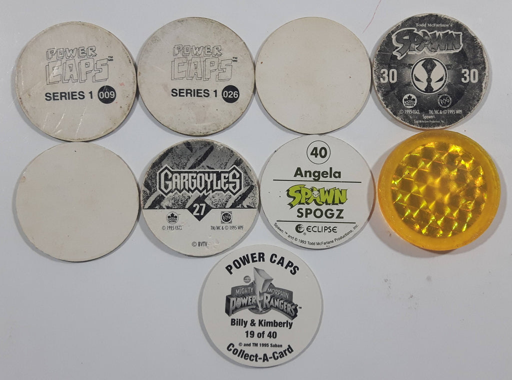 1990s Mixed Power Caps, Spawn, Gargoyles, Power Rangers Pogs / Caps Lo ...