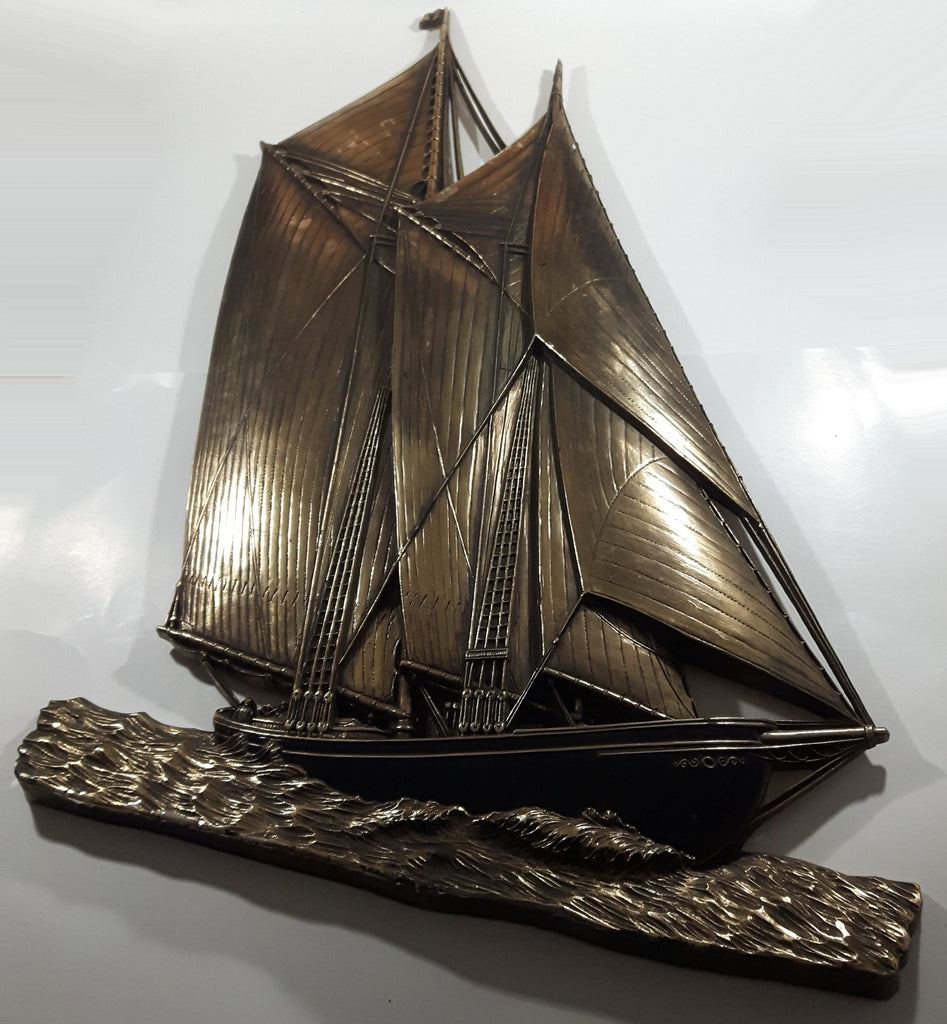 Vintage 1972 MCMLXXII Syroco Dart Ind. Large 23 x 34" Ship Sailboat Wa ...