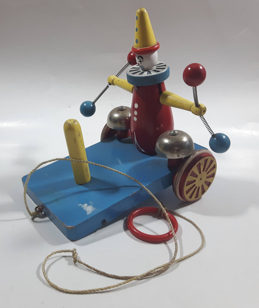 Brio Blue Red Yellow Clown Ringing Bells Vehicle Pull String Toy Missi ...