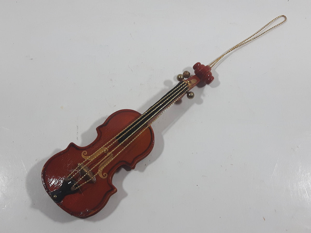 Miniature 5" Long Wood Violin Instrument Hanging Tree Ornament ...