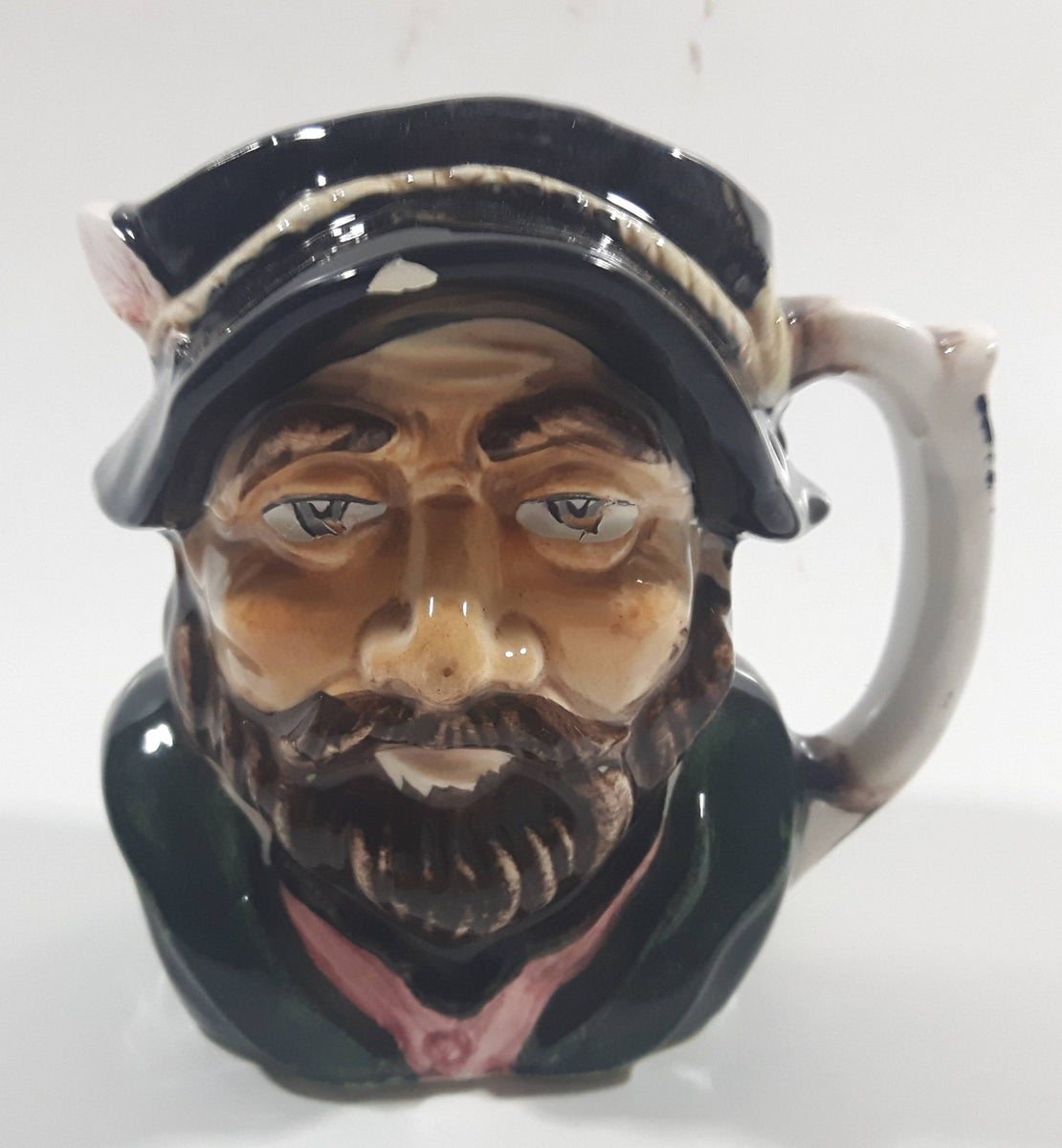 Vintage Toby Style Face Head Hand Painted Ceramic Pottery Figurine Mug ...