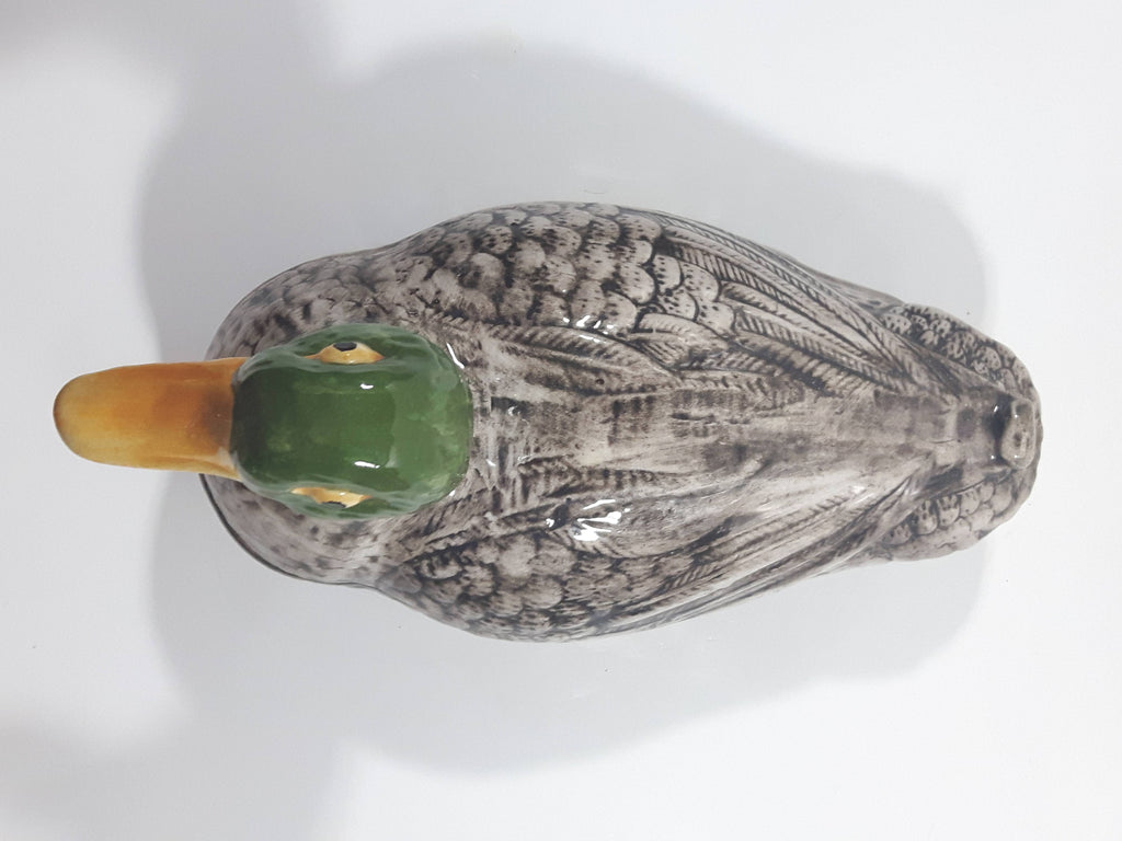 Vintage Hand Painted Mallard Duck Ceramic Pottery Trinket Box Dish wit ...