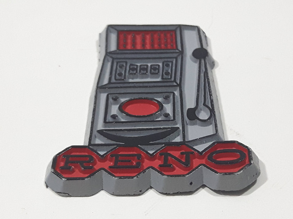 Reno, Nevada Grey Slot Machine Shaped 1 1/2" x 2"" Rubber Fridge Magne ...