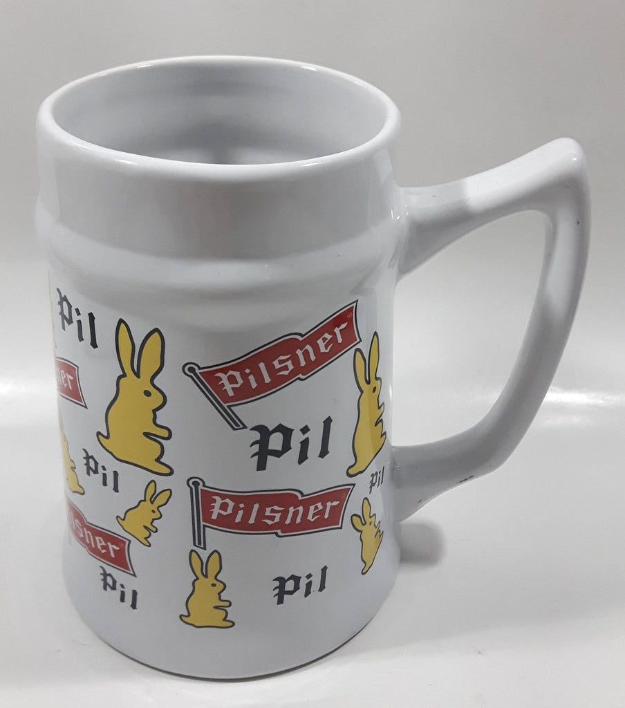 Pilsner Beer Bunny Rabbit Themed 5 1/2" Tall Stein Mug Breweriana Coll ...
