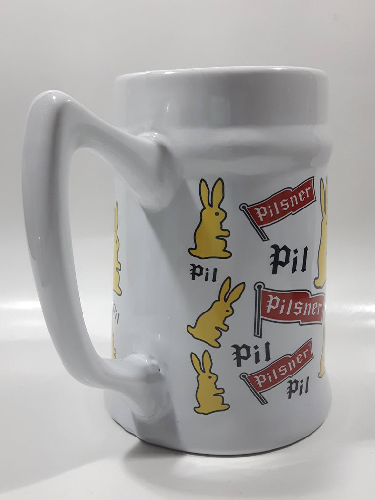 Pilsner Beer Bunny Rabbit Themed 5 1/2" Tall Stein Mug Breweriana Coll ...
