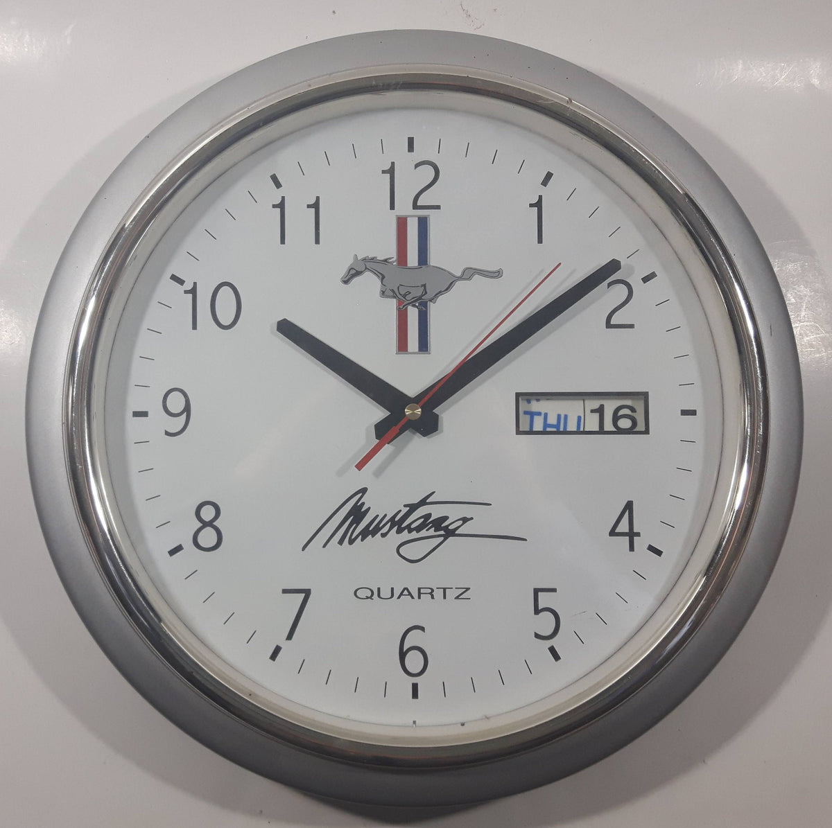 Mustang Calendar Day Date 13" Diameter Wall Clock – Treasure Valley ...