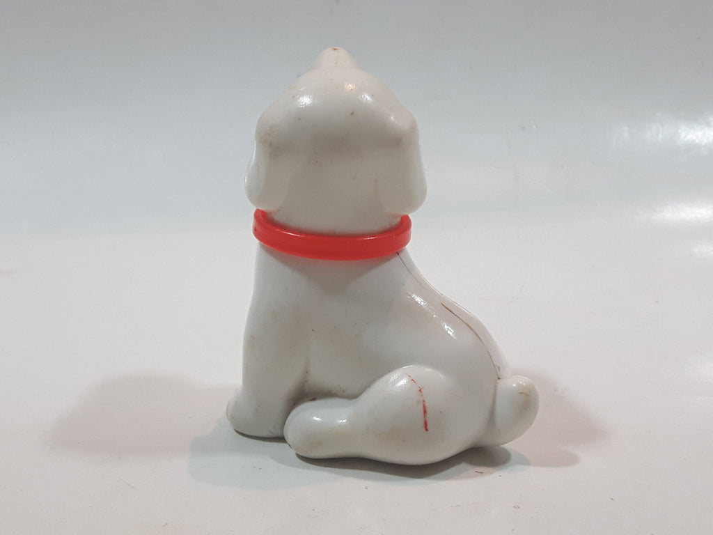 Vintage Little Tikes White Dog with Red Collar 2 1/4" Tall Plastic Toy ...