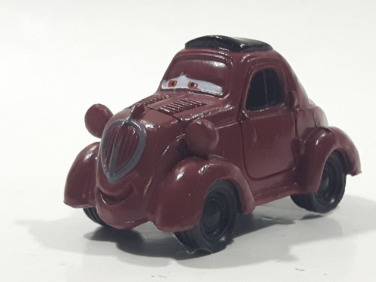 Disney Pixar Maroon Dark Red Brown Miniature PVC Hard Rubber Toy Car V ...