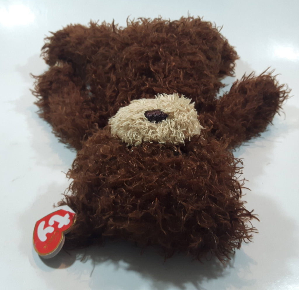 2017 TY Classic Shaggy Brown Bear 12" Tall Stuffed Animal Plush Toy wi ...