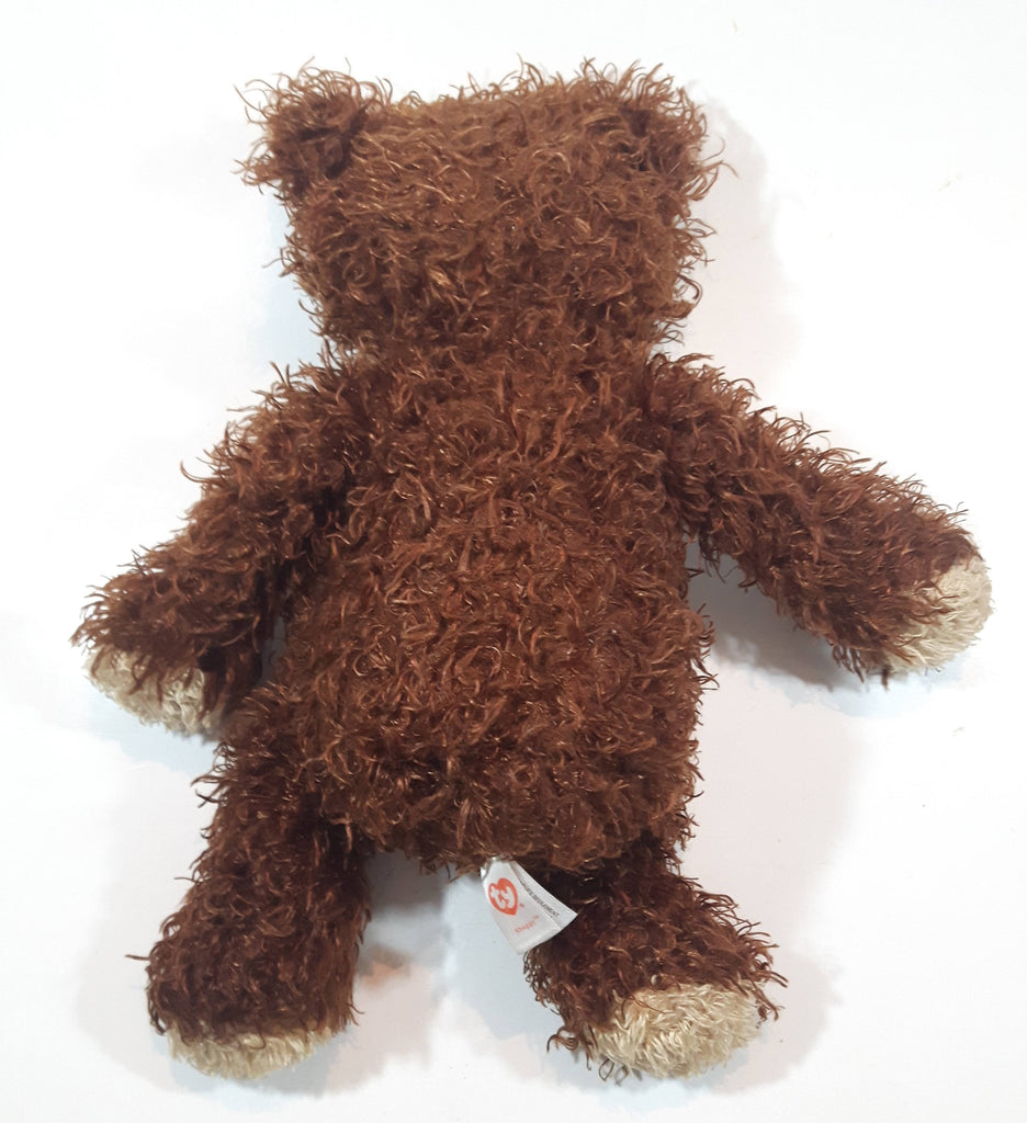 2017 TY Classic Shaggy Brown Bear 12" Tall Stuffed Animal Plush Toy wi ...