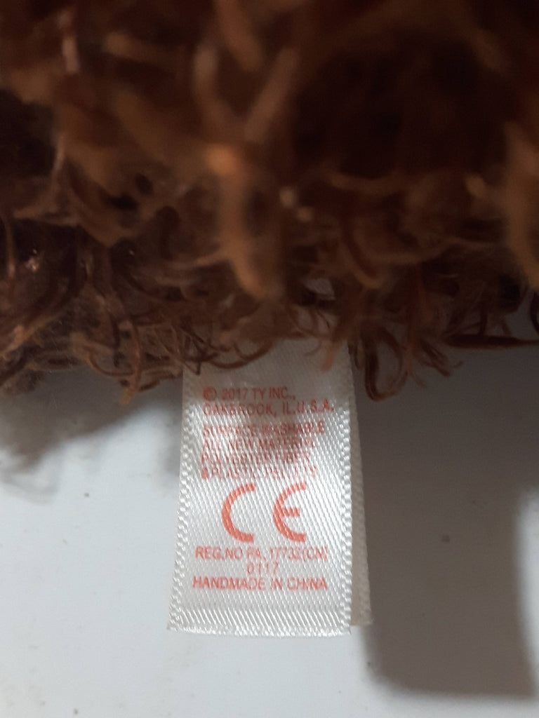 2017 TY Classic Shaggy Brown Bear 12" Tall Stuffed Animal Plush Toy wi ...