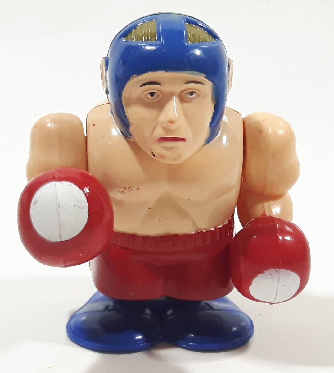 Boxing Boxer Red and Blue Windup 2 1/2" Tall Plastic Toy Figure Not Wo ...