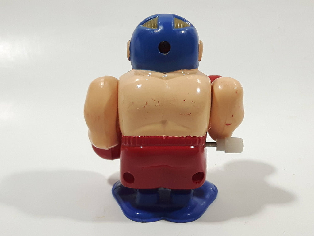 Boxing Boxer Red and Blue Windup 2 1/2" Tall Plastic Toy Figure Not Wo ...