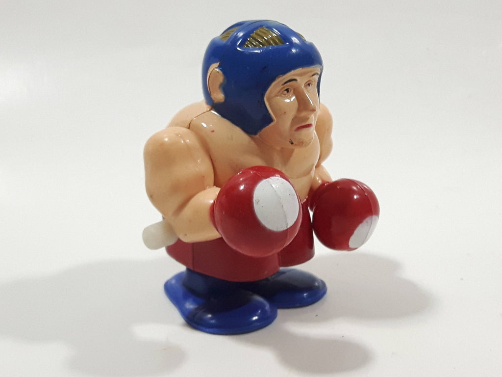 Boxing Boxer Red and Blue Windup 2 1/2" Tall Plastic Toy Figure Not Wo ...