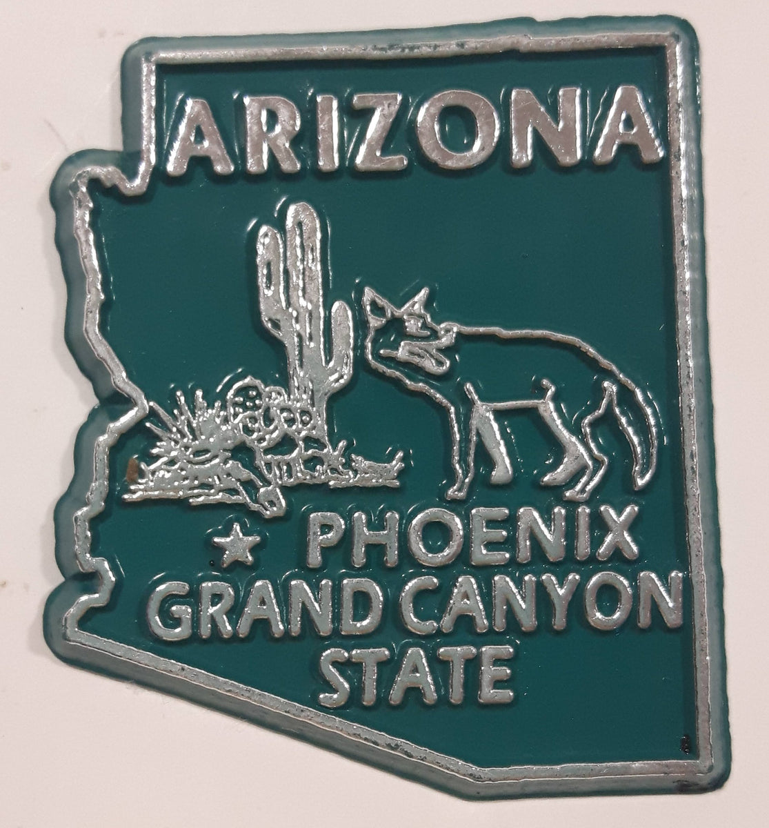 Arizona "Grand Canyon State" Phoenix 1 3/4" x 2" State Shaped Rubber F ...