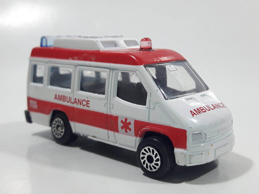 Unknown Brand DKG1 Ambulance #735 White and Red Van Die Cast Toy Car V ...