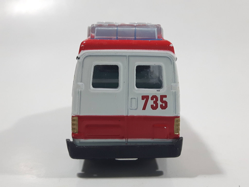 Unknown Brand DKG1 Ambulance #735 White and Red Van Die Cast Toy Car V ...