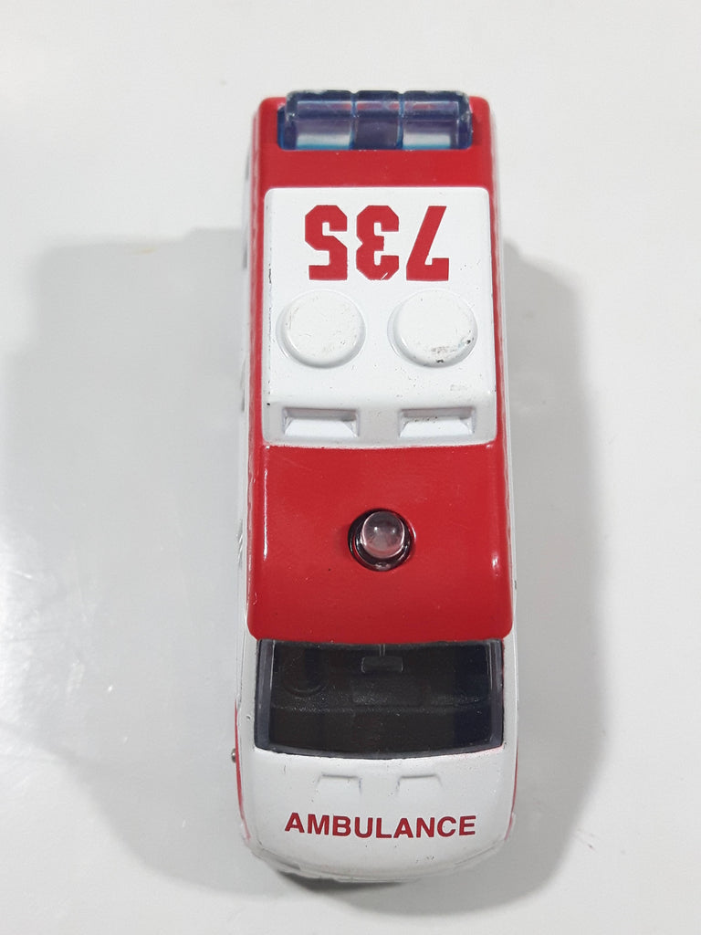 Unknown Brand DKG1 Ambulance #735 White and Red Van Die Cast Toy Car V ...