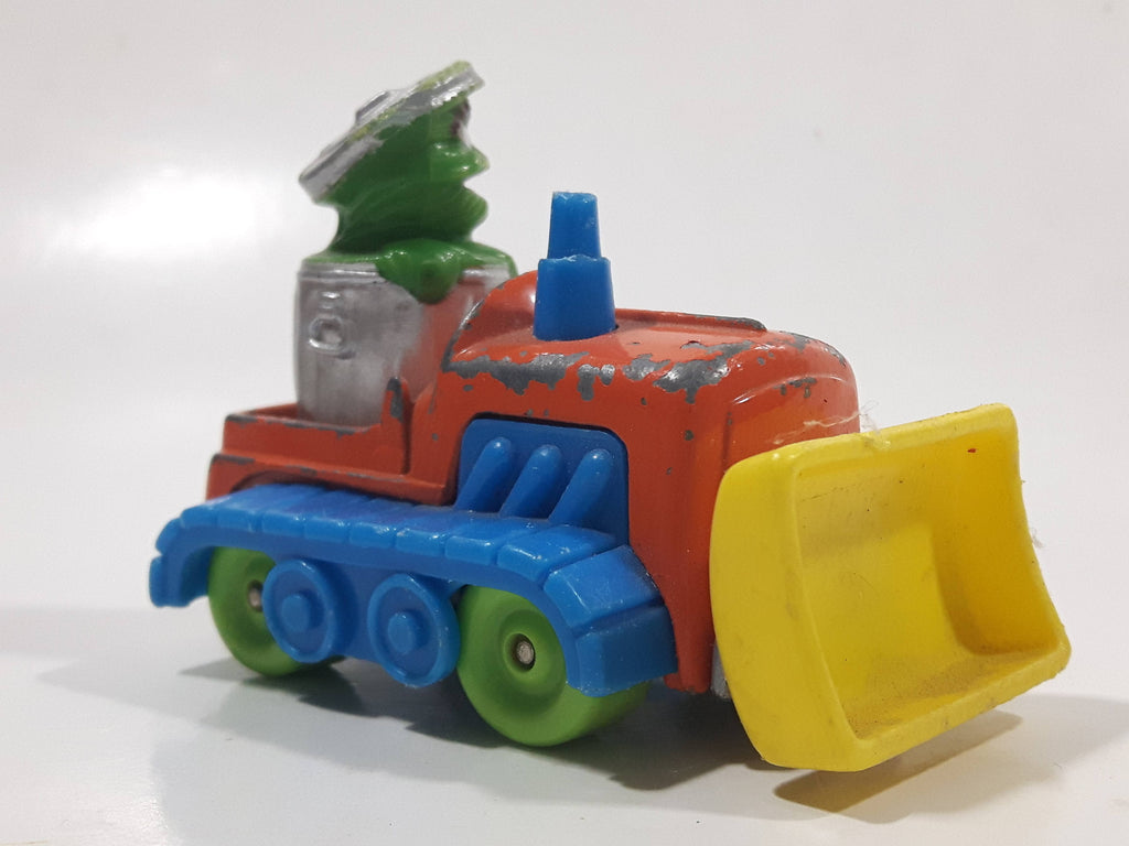 1986 Playskool Muppets Sesame Street Oscar The Grouch Bull Dozer Blue ...
