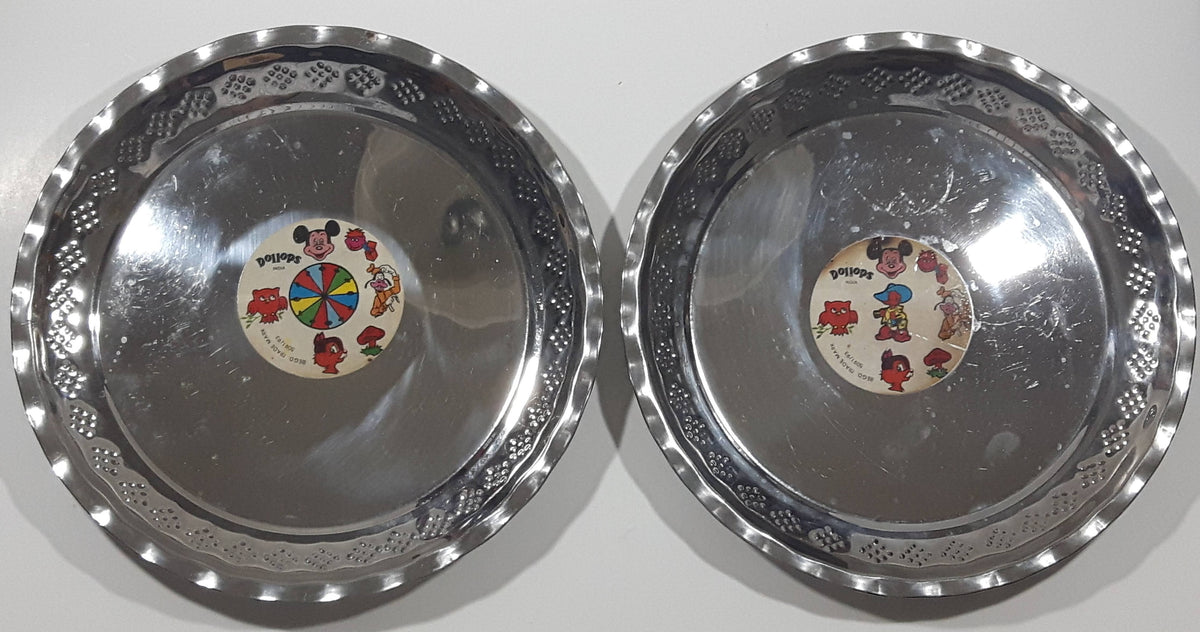 Set of 2 Vintage Dollops India 10" Diameter Metal Serving Tray ...