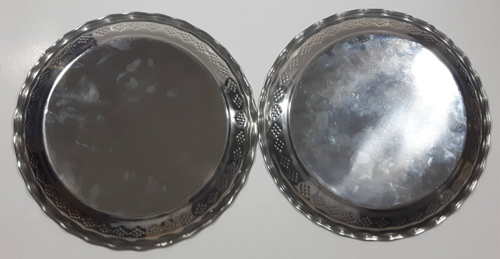 Set of 2 Vintage Dollops India 10" Diameter Metal Serving Tray ...