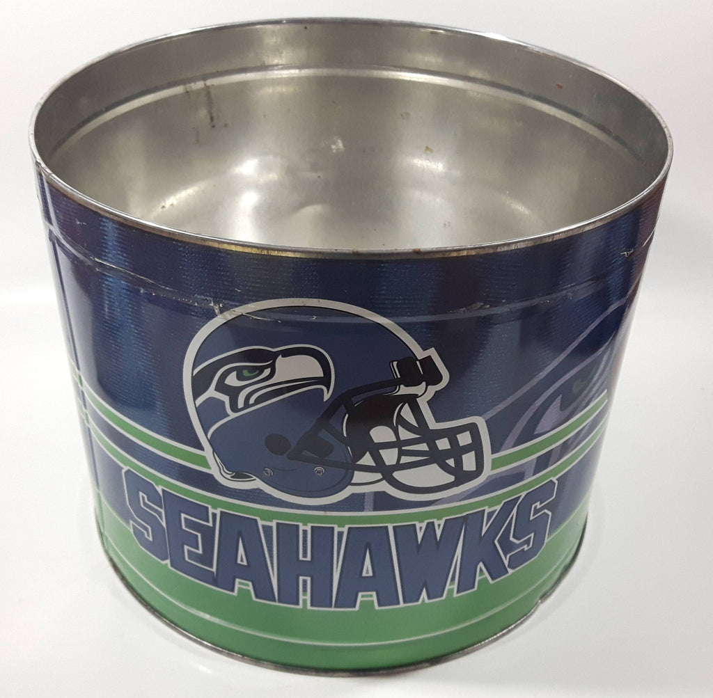 Seattle Seahawks NFL Football Team Popcorn Large 9" Wide Tin Metal Can ...