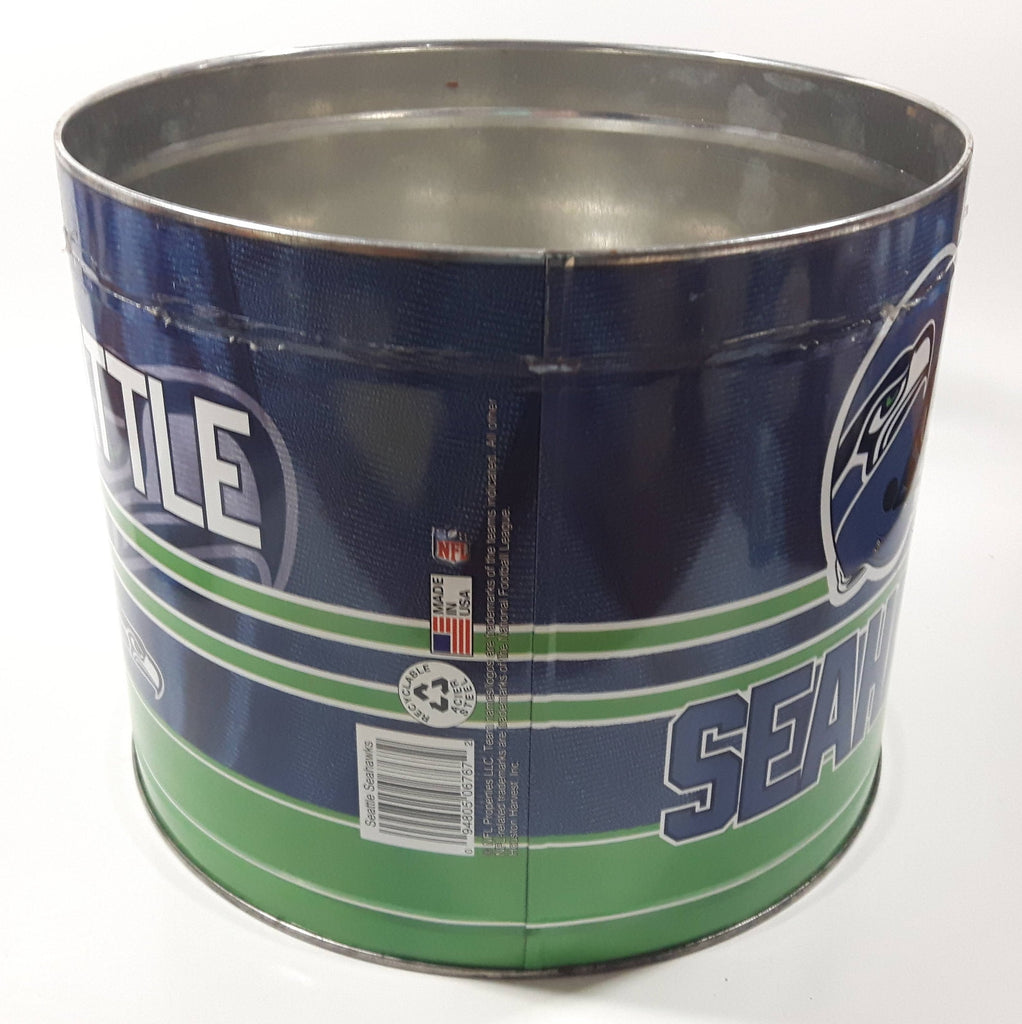 Seattle Seahawks NFL Football Team Popcorn Large 9" Wide Tin Metal Can ...