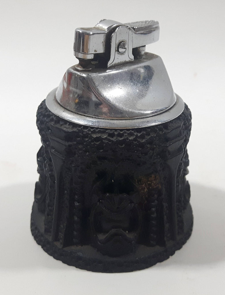 Vintage Art Deco Black Tiki Themed Semi Automatic Table Lighter Japan ...