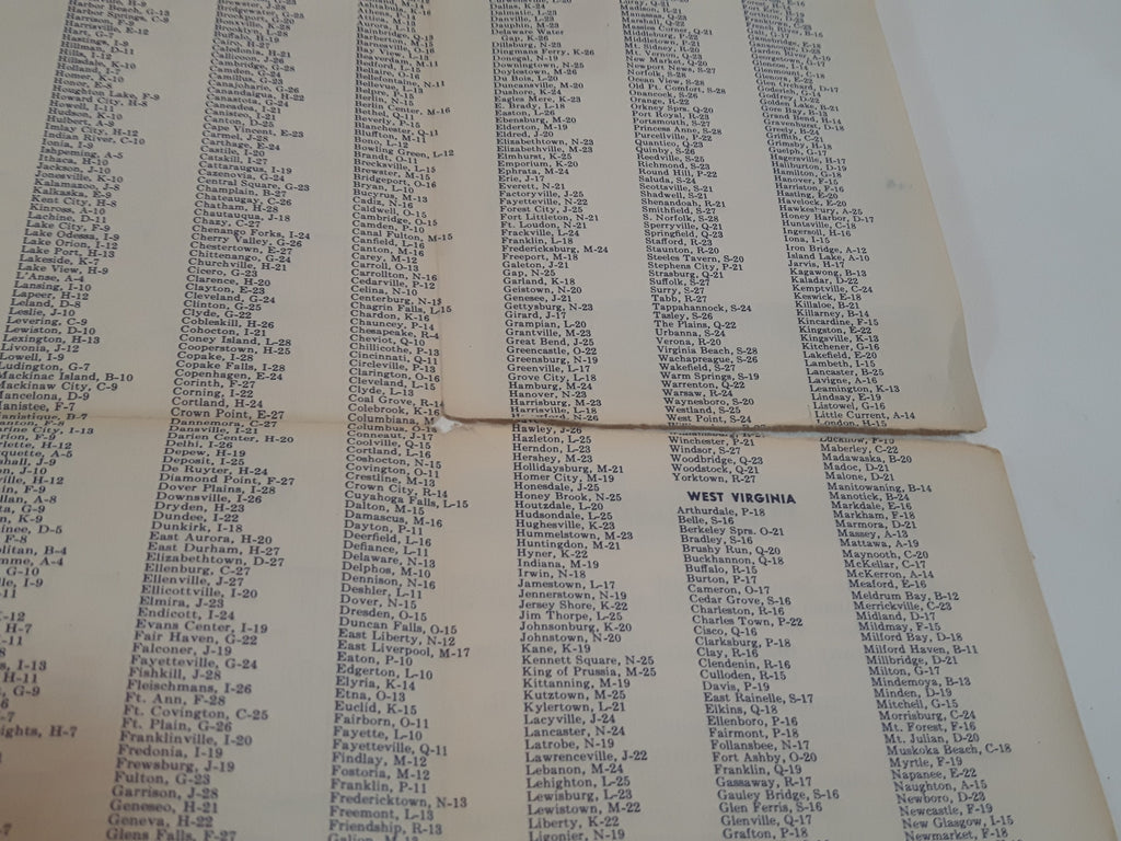 Vintage 1961 AAA American Automobile Association Northeastern States M ...