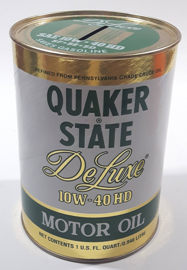 Vintage Quaker State DeLuxe 10W-40 HD Motor Oil 1 U.S. Fl Quart 0.946 ...