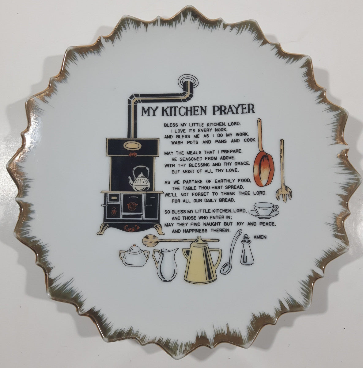 Vintage My Kitchen Prayer 7" Diameter Collector Plate – Treasure Valley ...