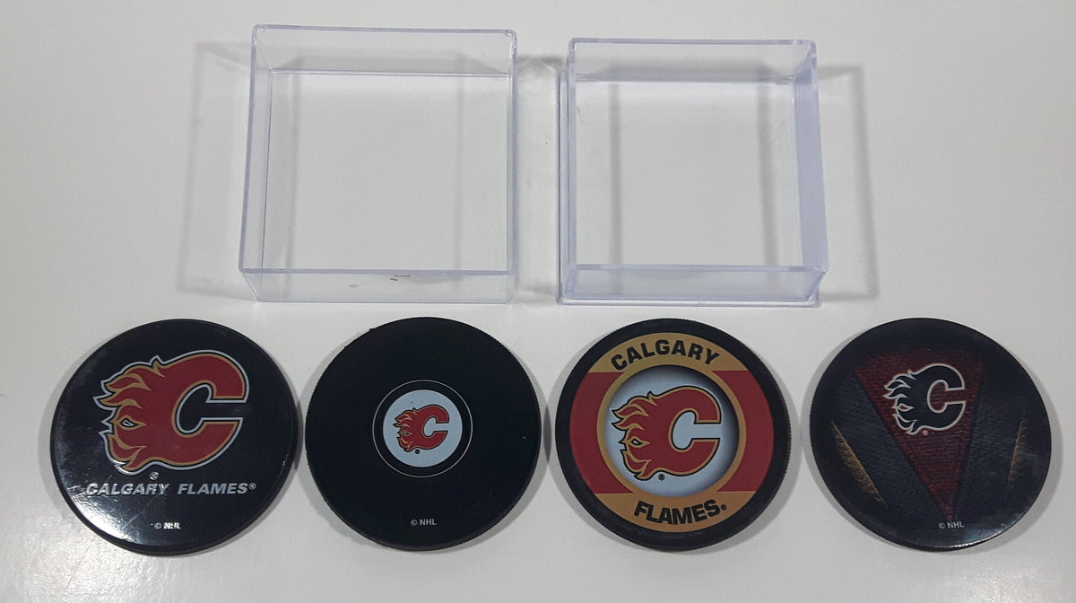 Calgary Flames NHL Ice Hockey Team Thin Puck Shaped Drink Coasters wit ...