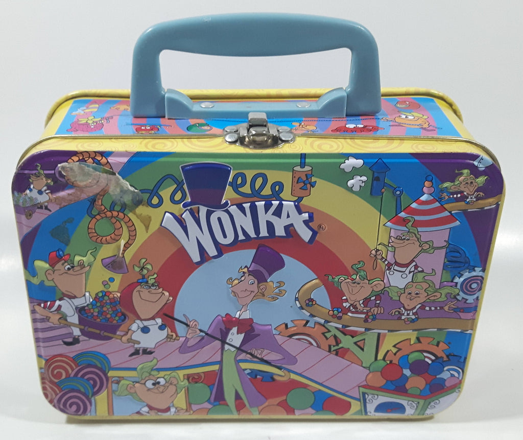Willy Wonka's Candy Factory Embossed Tin Metal Lunch Box – Treasure ...