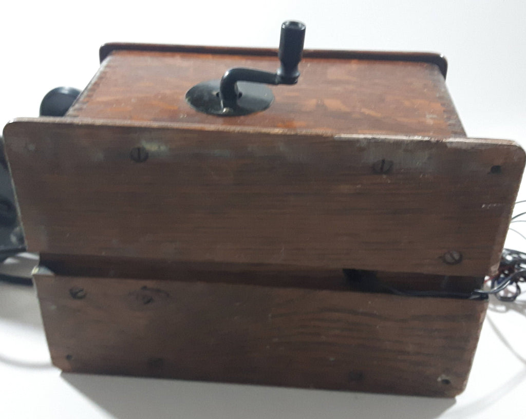 Antique 1935 Western Electric Black Telephone Phone and Wood Ringer Bo ...