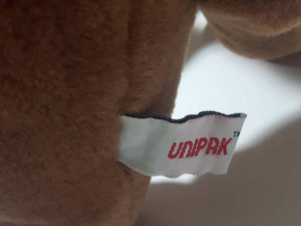 1990 Unipak Brown and White Bull Dog 16" Long Toy Stuffed Plush Animal ...