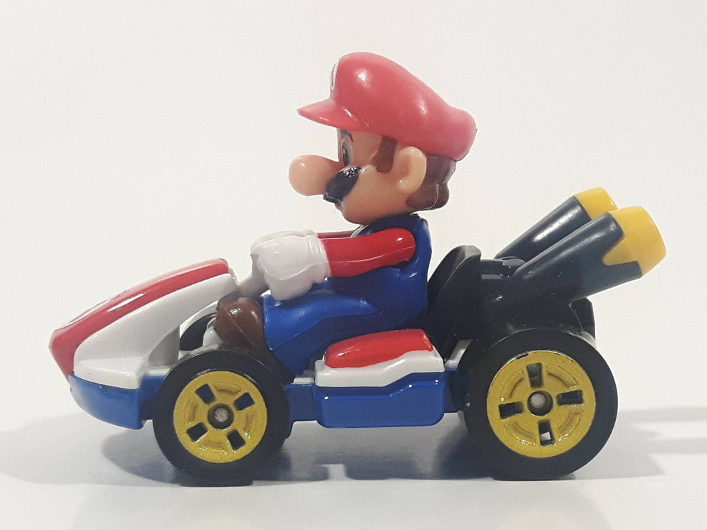 2019 Hot Wheels Mario Kart Standard Kart Mario White and Red Die Cast ...