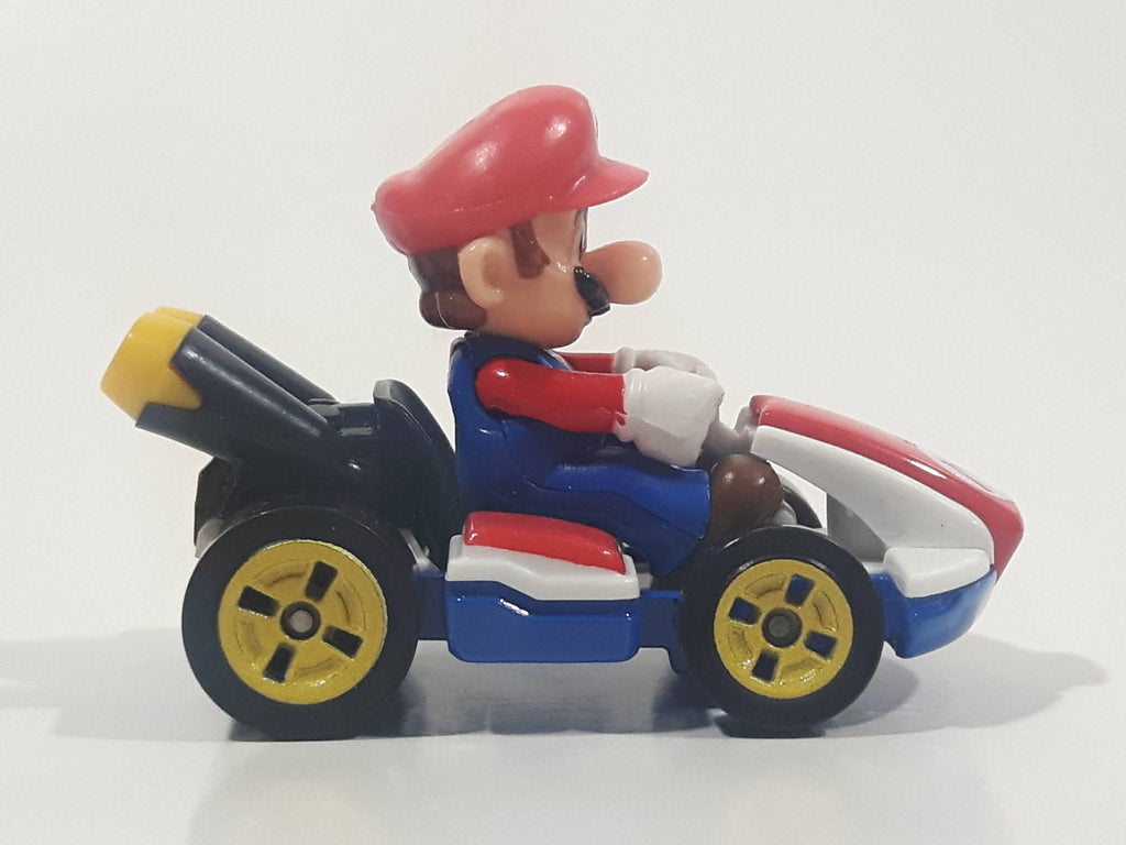 2019 Hot Wheels Mario Kart Standard Kart Mario White and Red Die Cast ...
