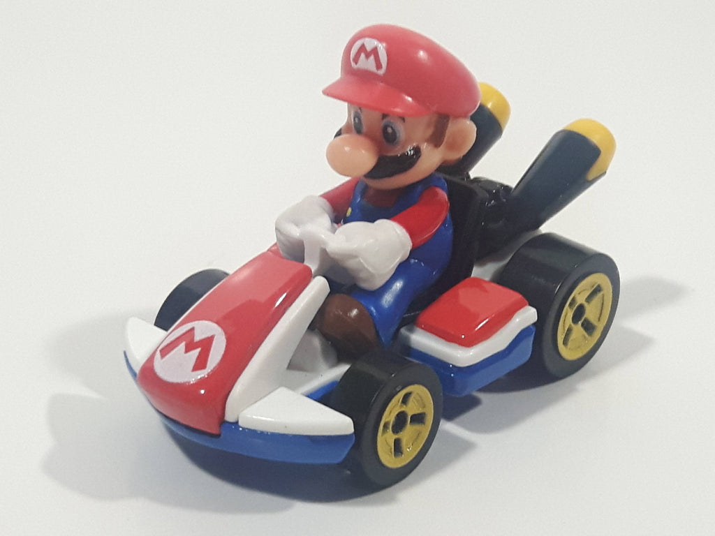2019 Hot Wheels Mario Kart Standard Kart Mario White and Red Die Cast ...