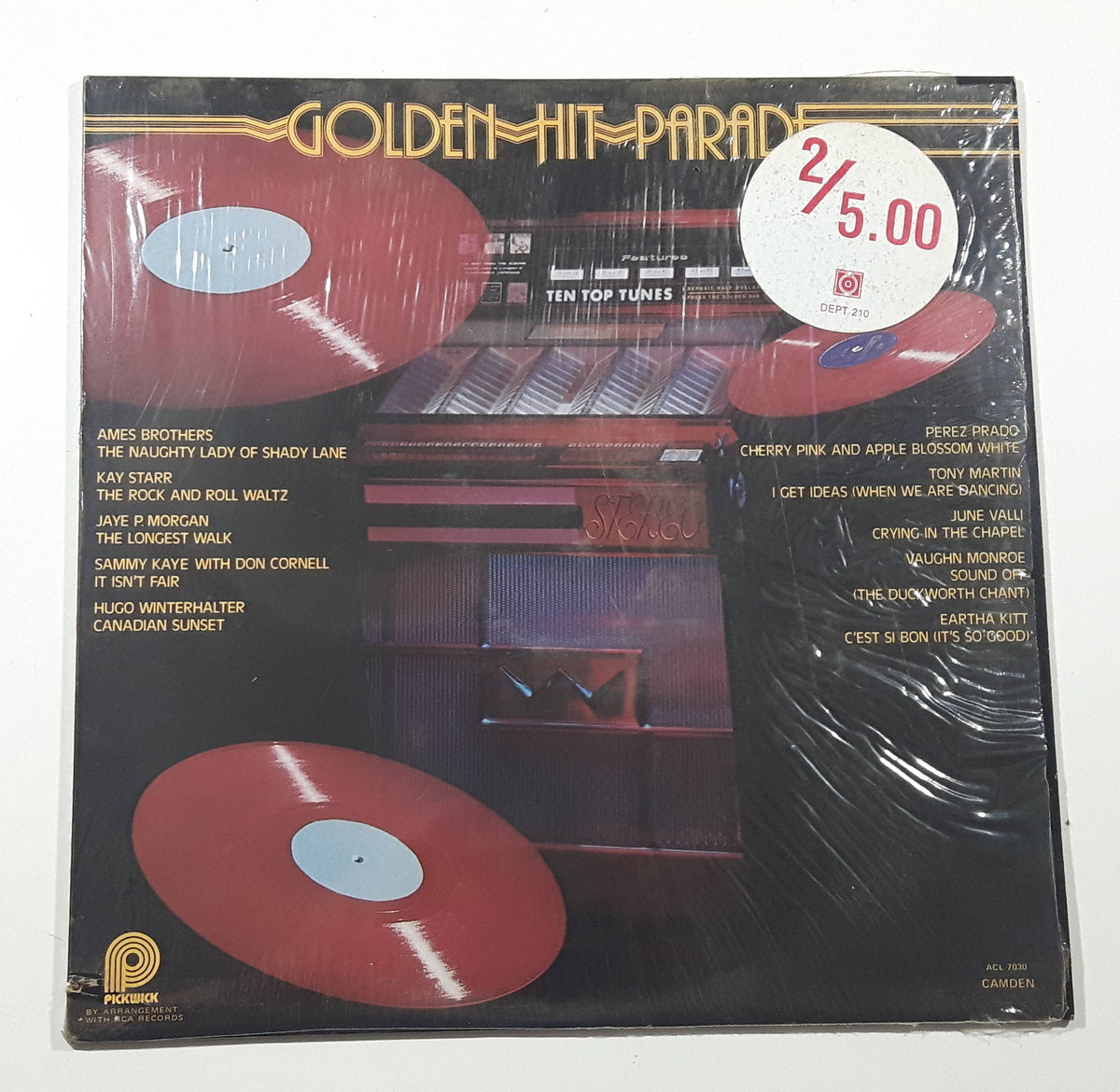 1974 RCA Records Pickwick Golden Hit Parade 12" Vinyl Record – Treasure ...