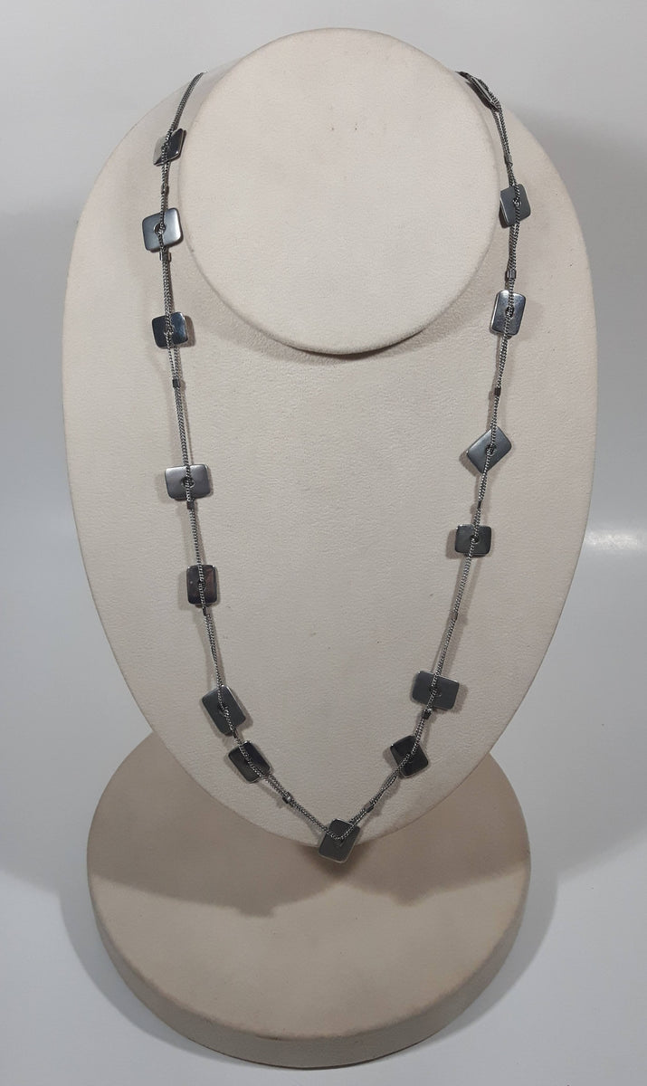 Metal Rectangular Discs 28" Long Necklace – Treasure Valley Antiques ...