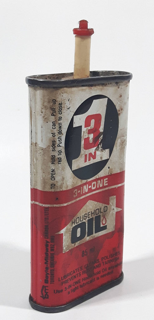 Vintage 3 In 1 Household Oil Tin Metal Handy Oiler Container 85 mL ...