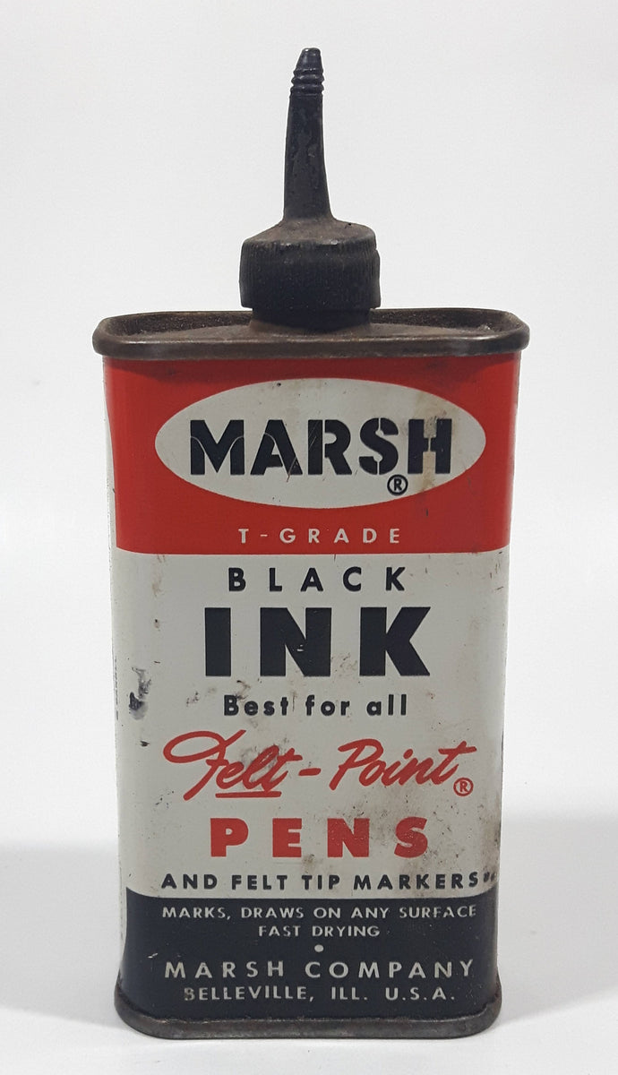 Vintage Marsh T-Grade Black Ink Best For All Felt-Point Pens and Felt ...